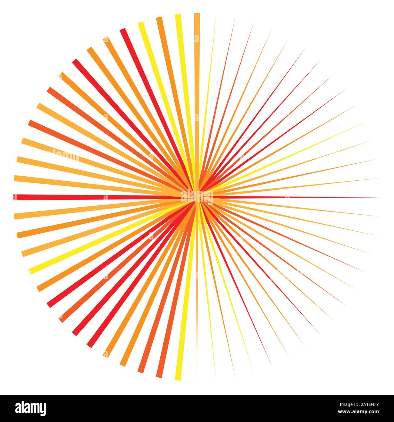 Orange, yellow radial, radiating lines. Rays, beams. Starburst ...