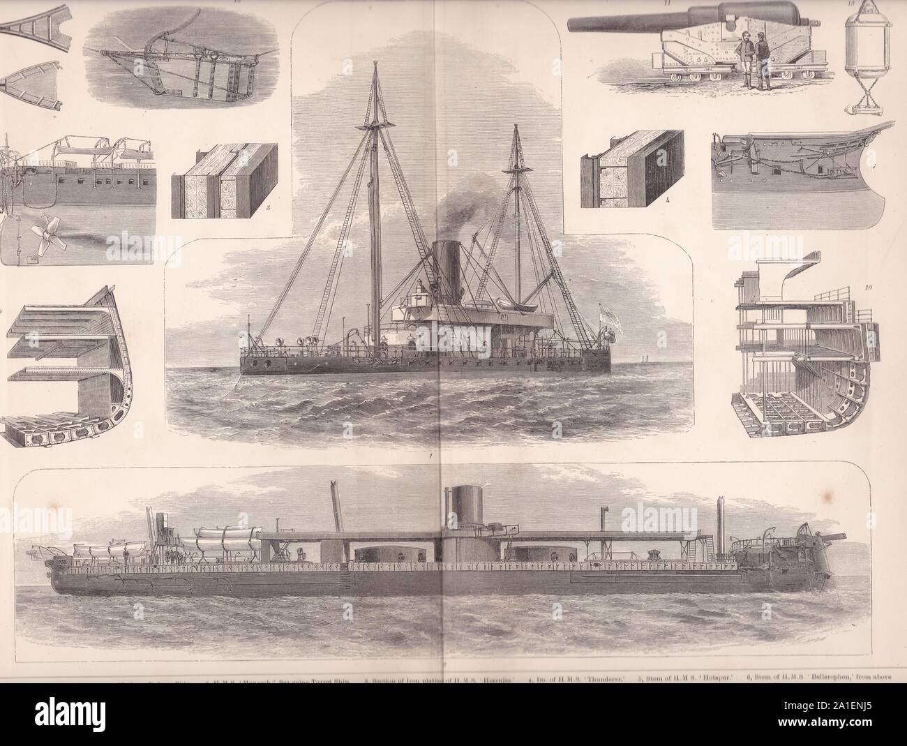 Warships of the 1800s diagrams hi-res stock photography and images - Alamy