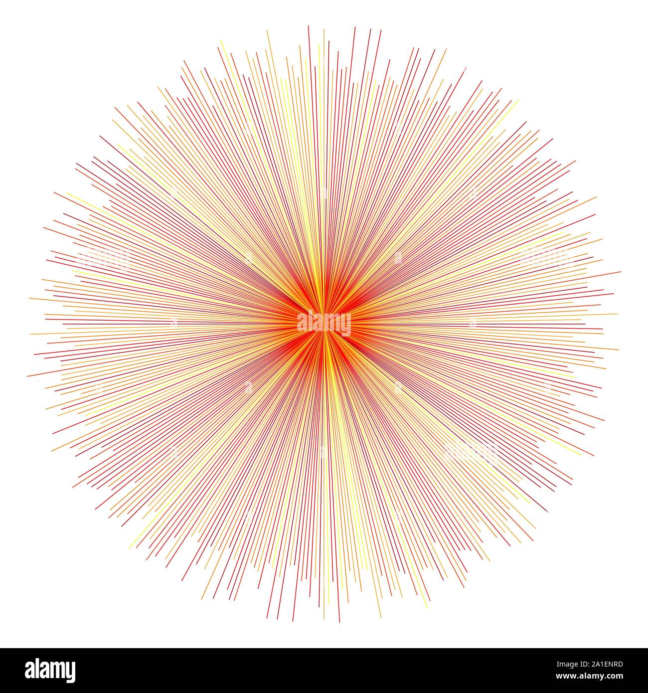 Orange, yellow radial, radiating lines. Rays, beams. Starburst ...