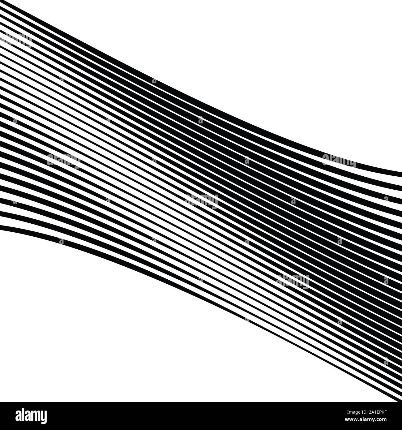 Geometric waving, wavy parallel lines. Ripple, twisted lines pattern ...