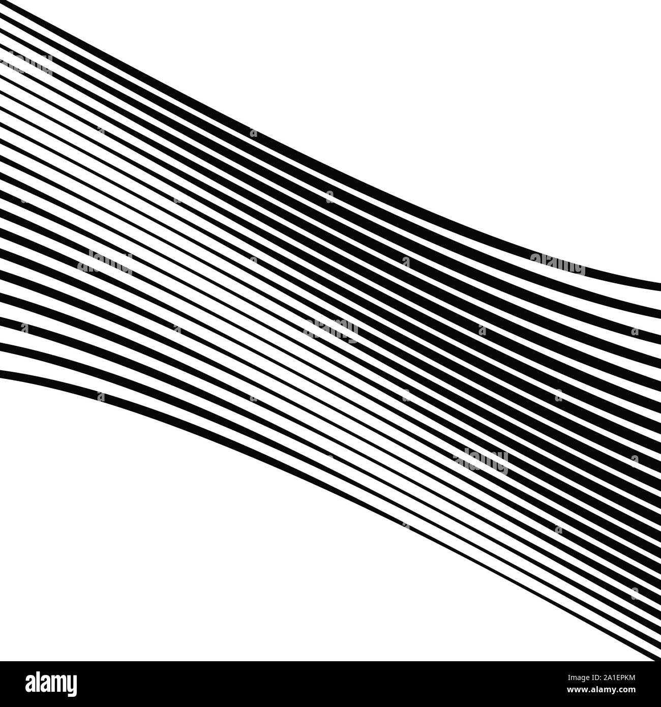Geometric waving, wavy parallel lines. Ripple, twisted lines pattern ...