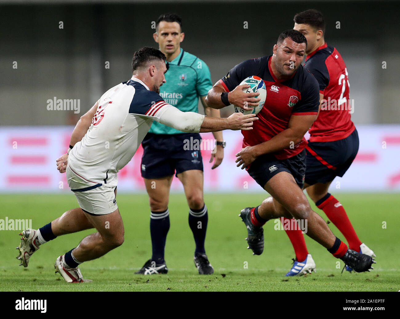 England's Ellis Genge in action during the 2019 Rugby World Cup match ...