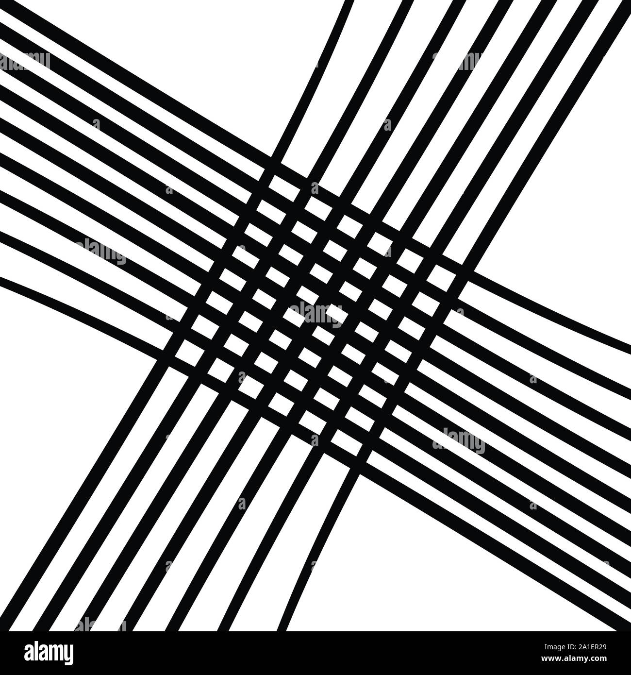 Stretch grid, mesh. Waving, wavy intersect lines. Interlock, tangle ...