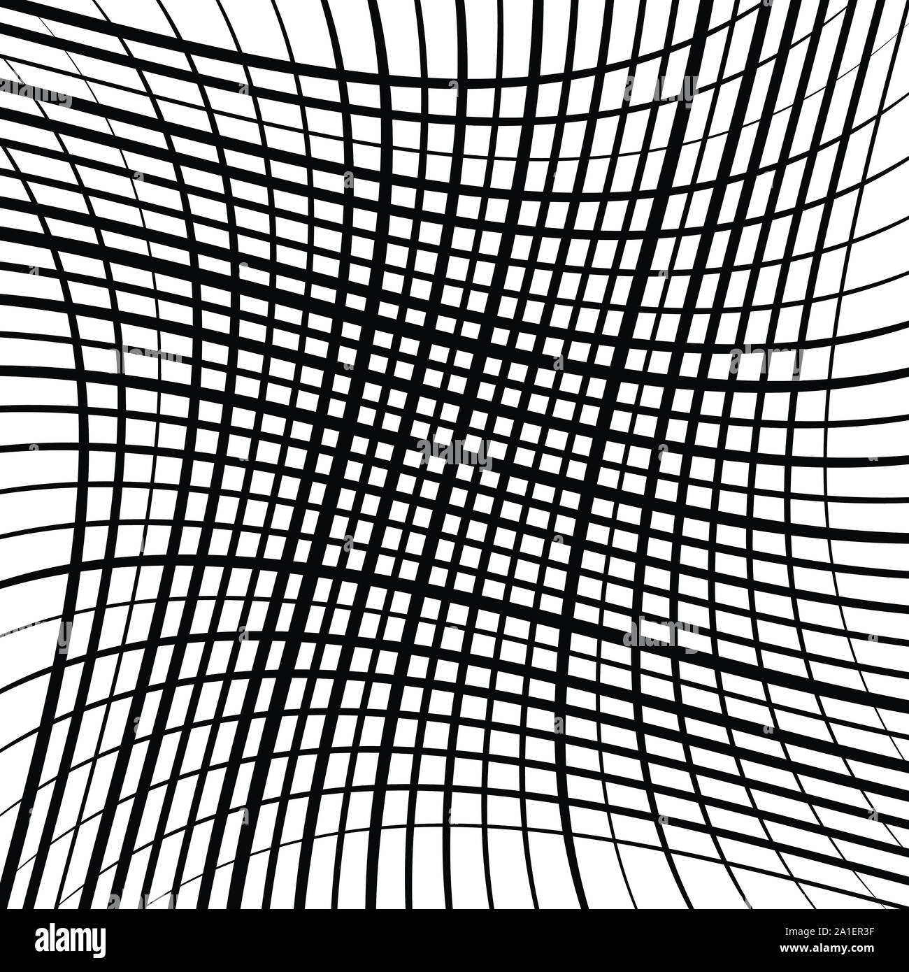 Stretch grid, mesh. Waving, wavy intersect lines. Interlock, tangle ...