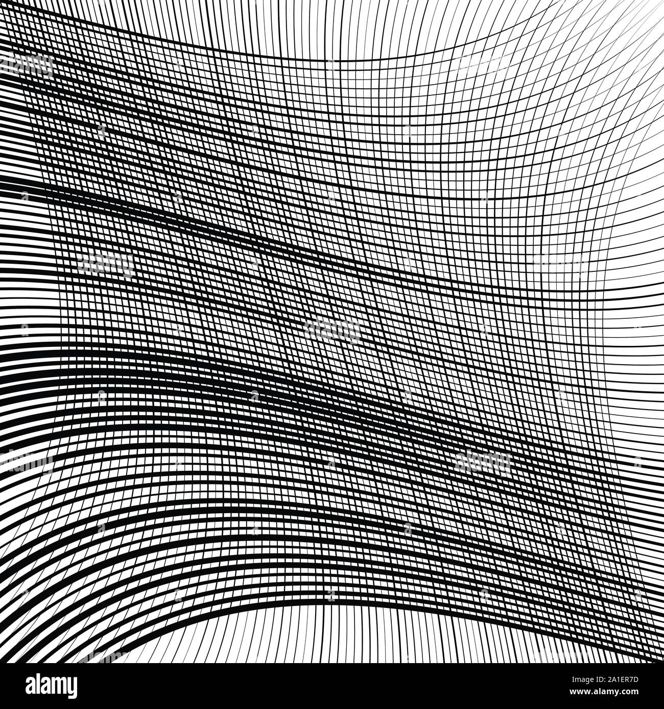 Stretch grid, mesh. Waving, wavy intersect lines. Interlock, tangle ...