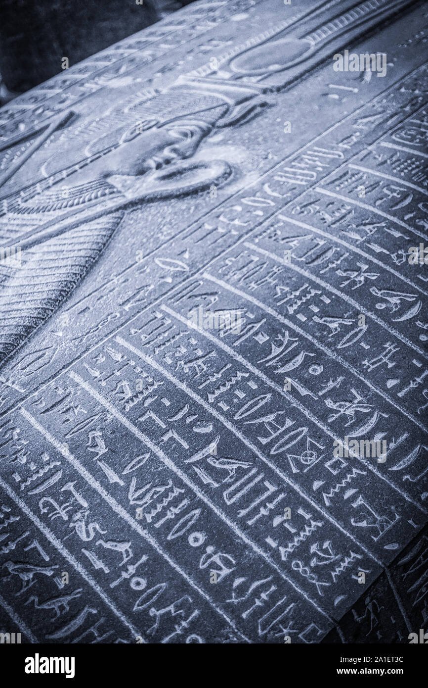 Hieroglyphic inscription, Egyptian Gallery, British Museum, London, UK ...