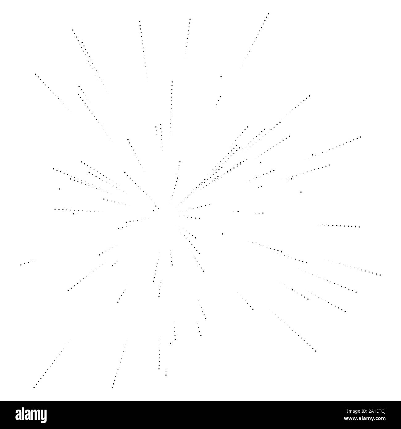 Halftone dotted, speckle radial lines. Spreading dots beams, rays Stock ...