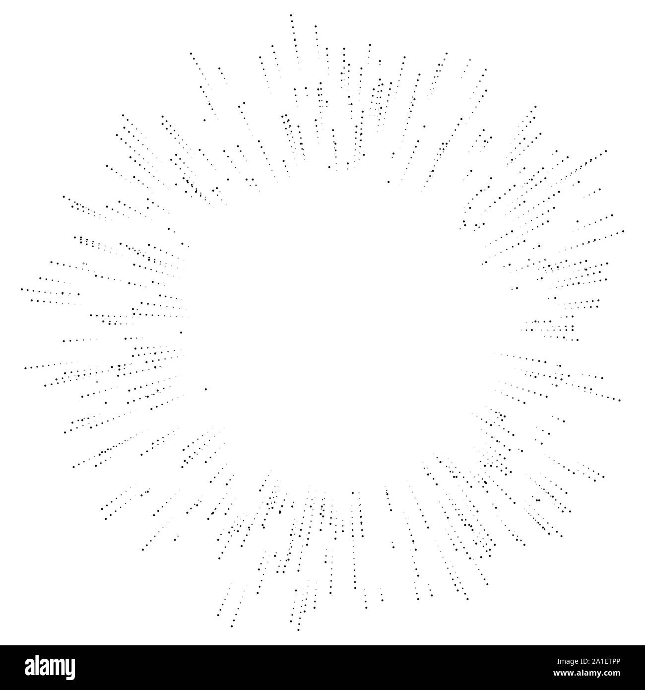 Halftone dotted, speckle radial lines. Spreading dots beams, rays Stock ...