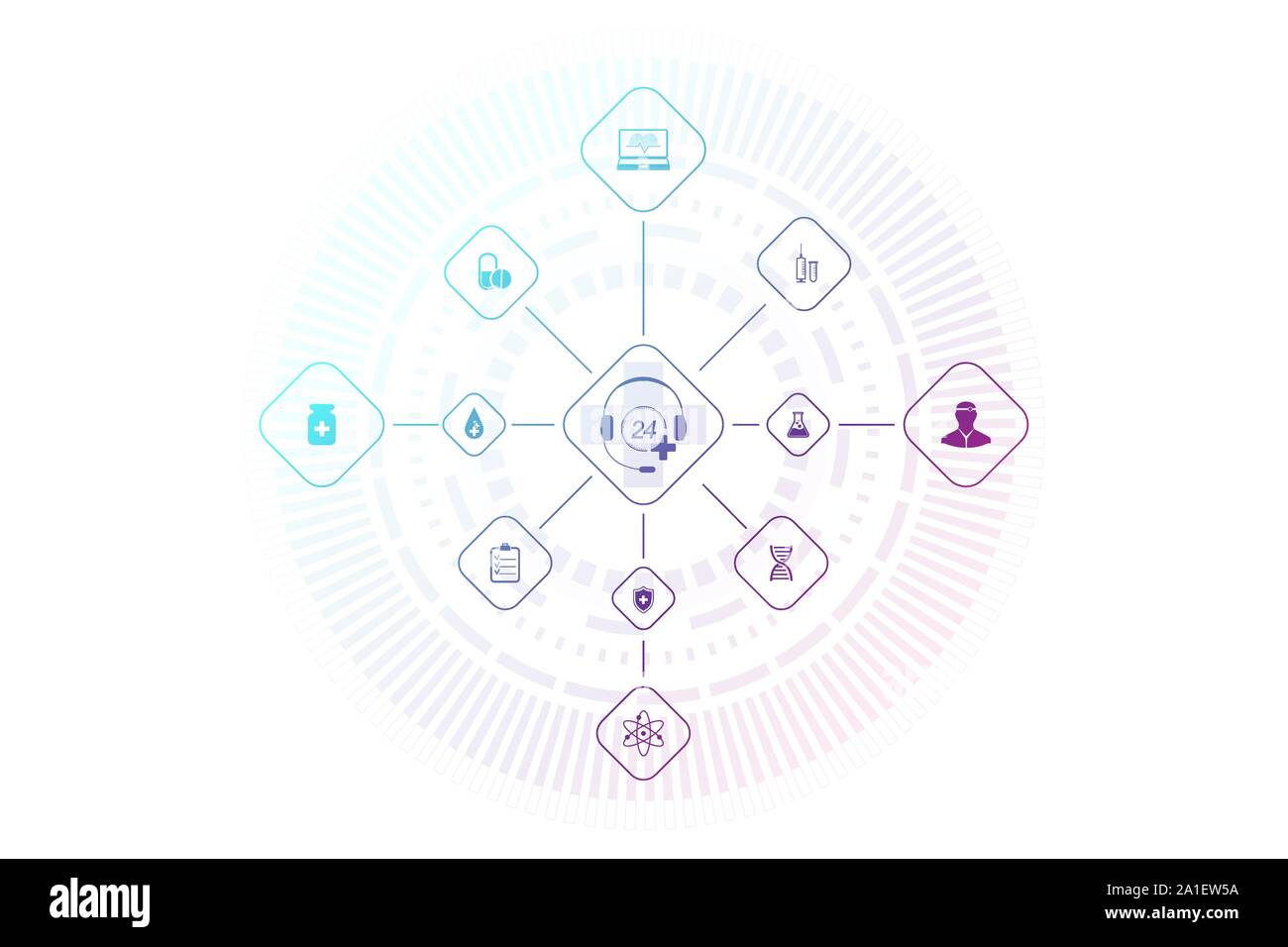 Abstract health care banner template with flat icons. Healthcare ...