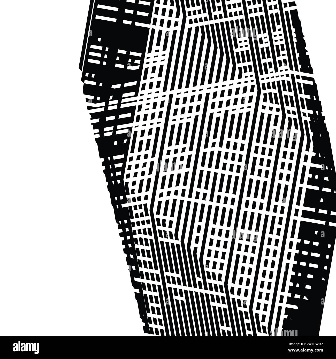 Glitch, noise abstract art. Overlapping random billowy, zig-zag lines ...