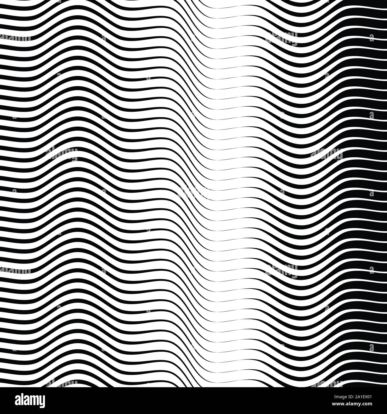 Waving, wavy, zigzag lines. Irregular parallel stripes, lines with wavy ...