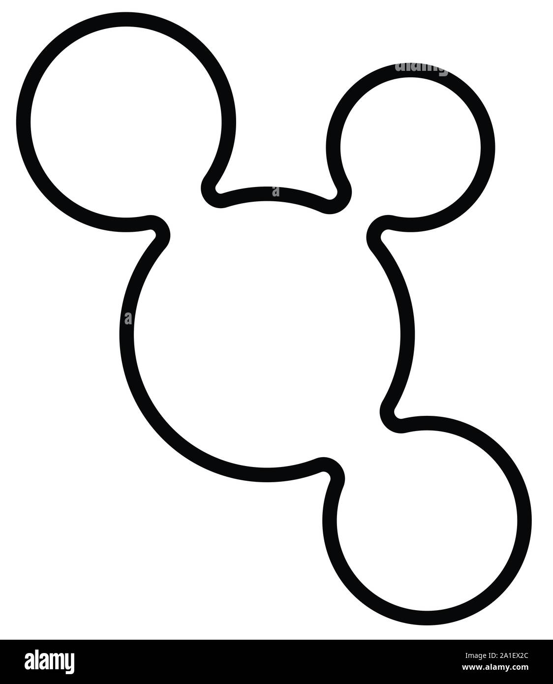 Combined, joint circles design element for charts, graphs and ...