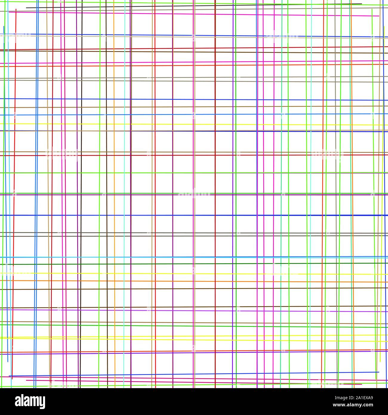 Random grid, mesh of colorful lines. Asymmetric pattern of intersecting ...