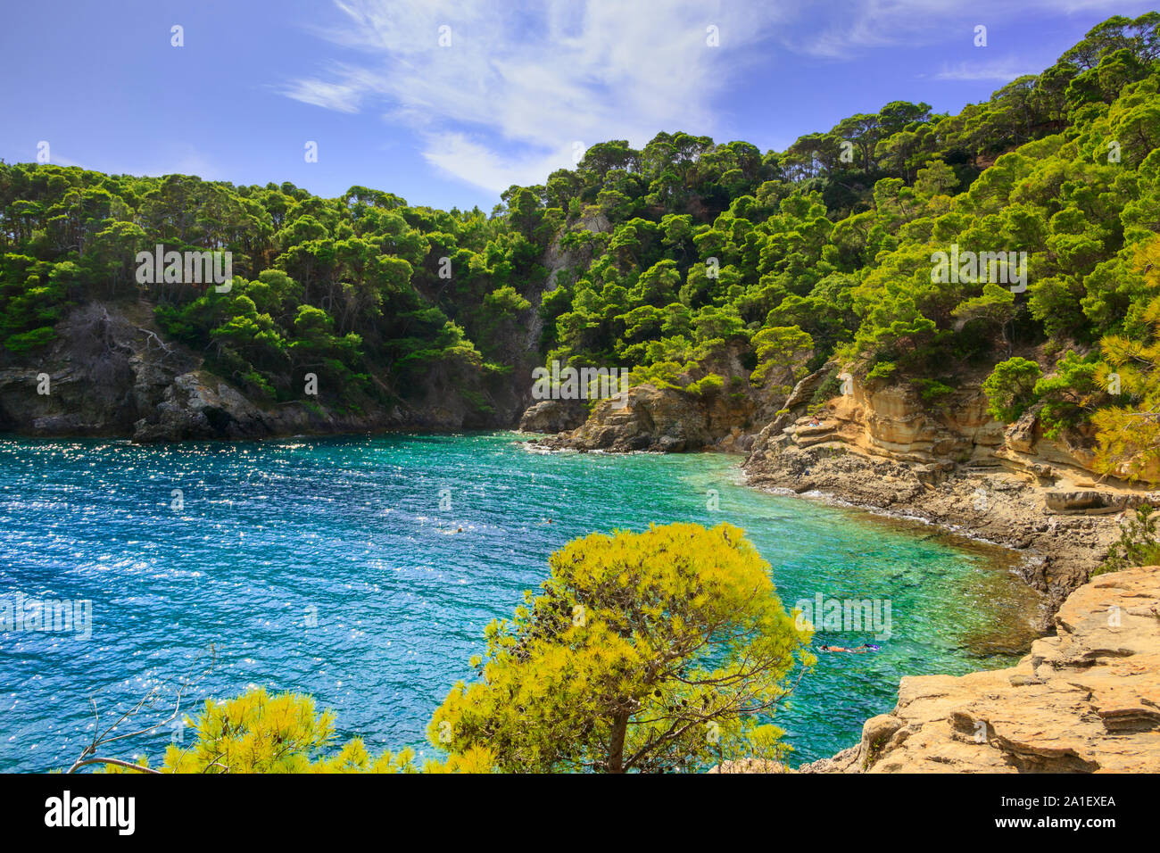 Summertime: Tremiti Islands' archipelago. San Domino island: Cove Spido ...