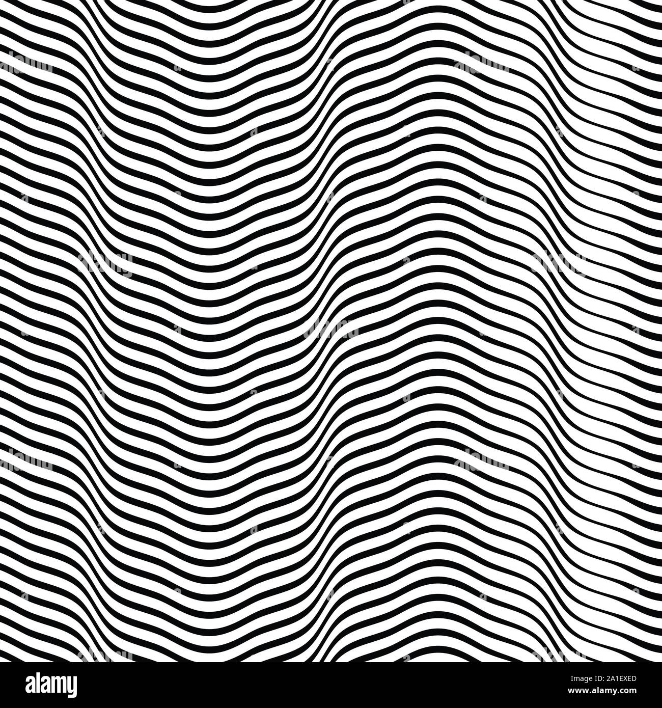 Waving, wavy, zigzag lines. Irregular parallel stripes, lines with wavy ...