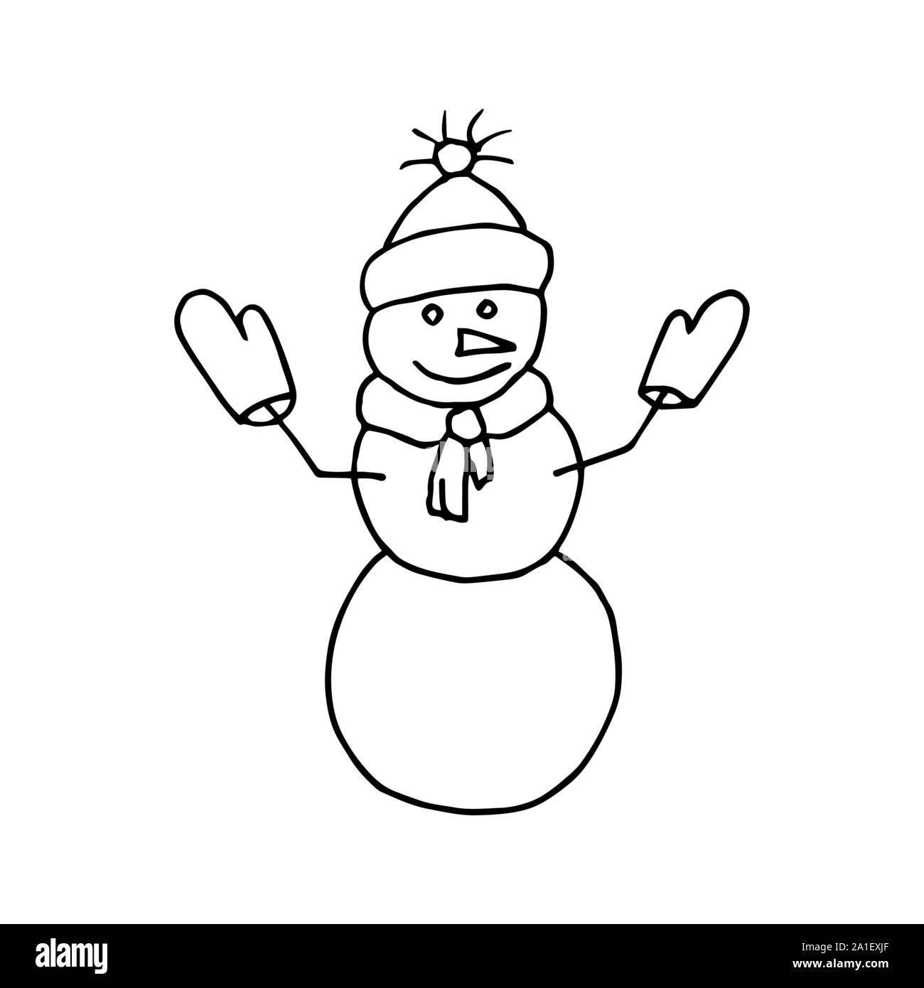 Snowman Outline Black And White