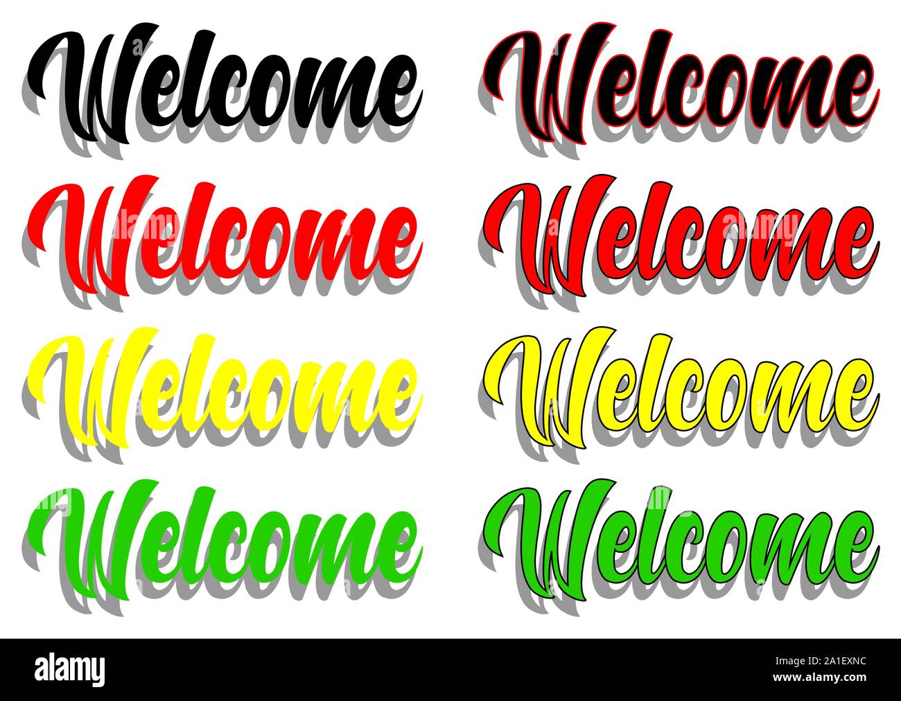 Welcome colorful shadowed banner series - Vector Stock Vector Image ...