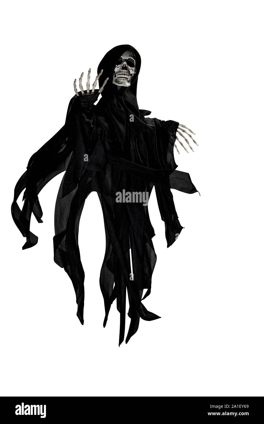 Flying ghost skeleton on a white background Isolated with paths Stock ...