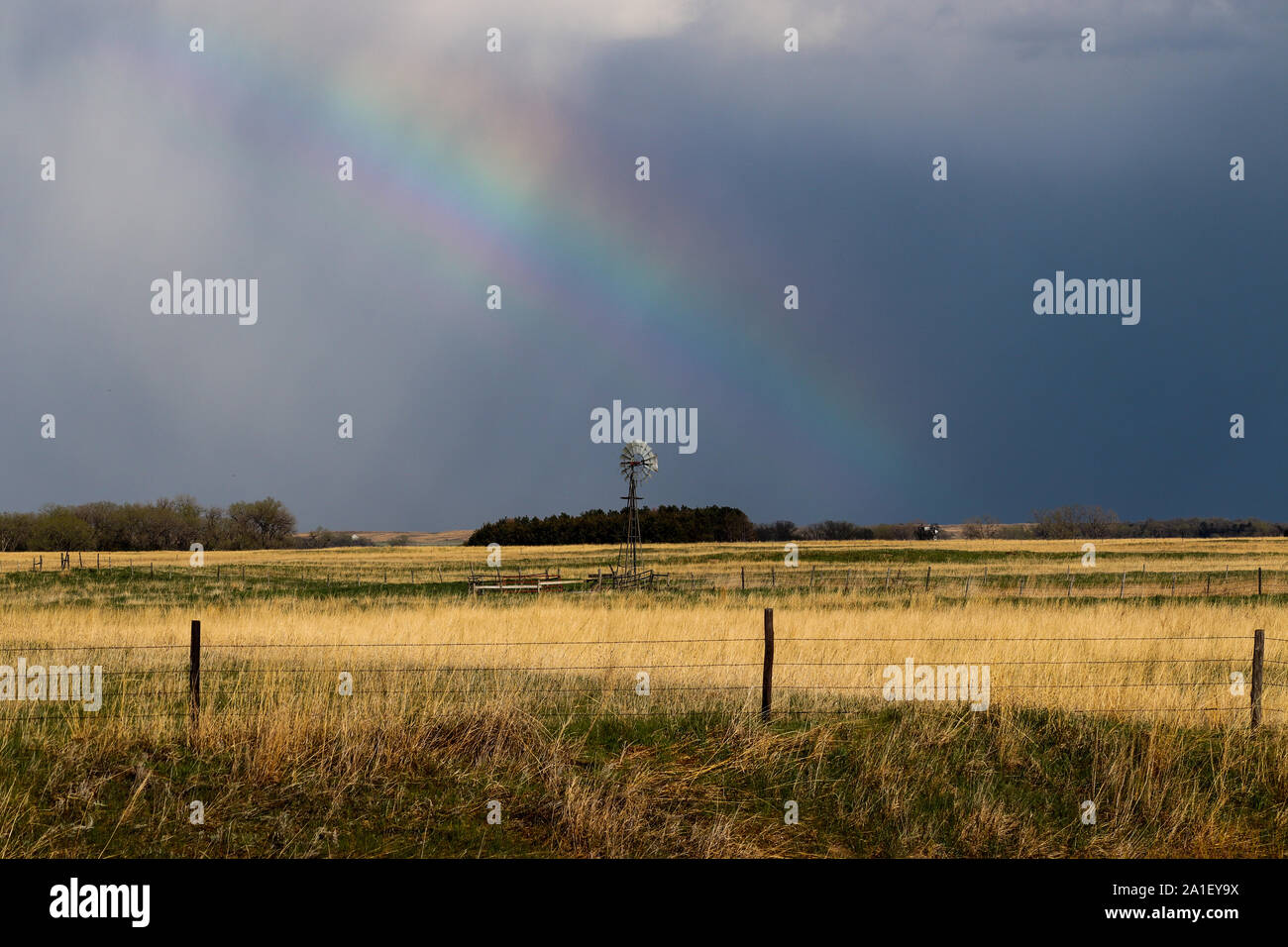 Rainbow over Nebraska Lands Stock Photo - Alamy