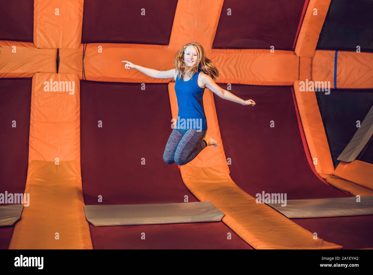 Trampoline Woman Acrobat High Resolution Stock Photography and Images ...