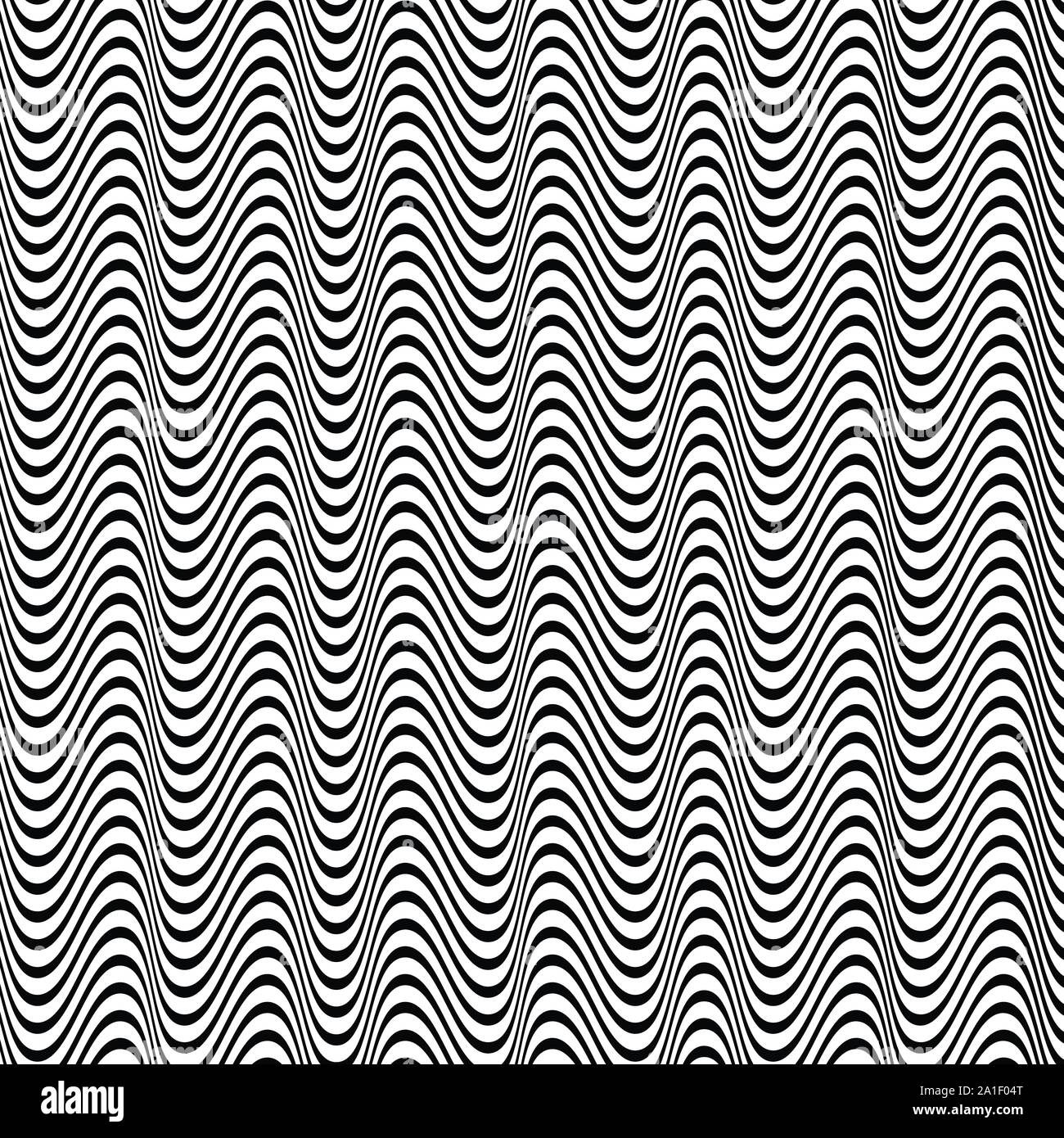 Waving, wavy, zigzag lines. Irregular parallel stripes, lines with wavy ...