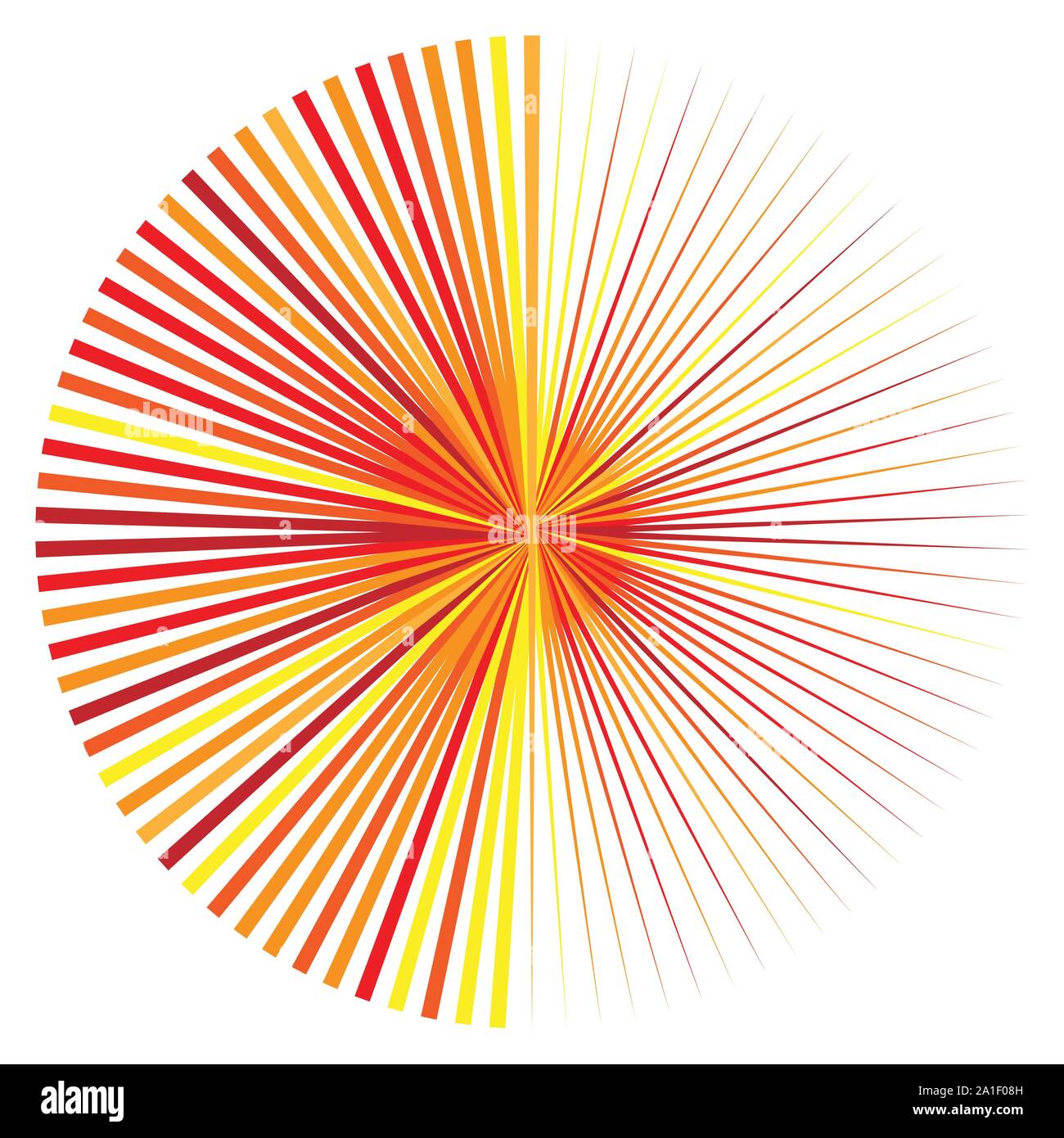 Orange, yellow radial, radiating lines. Rays, beams. Starburst ...