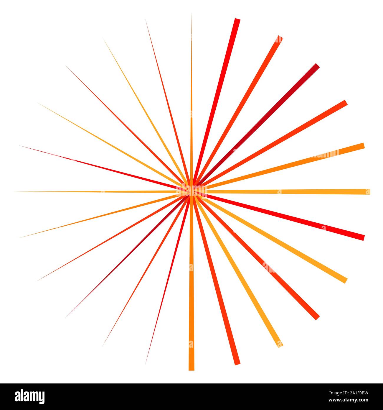 Orange, yellow radial, radiating lines. Rays, beams. Starburst ...
