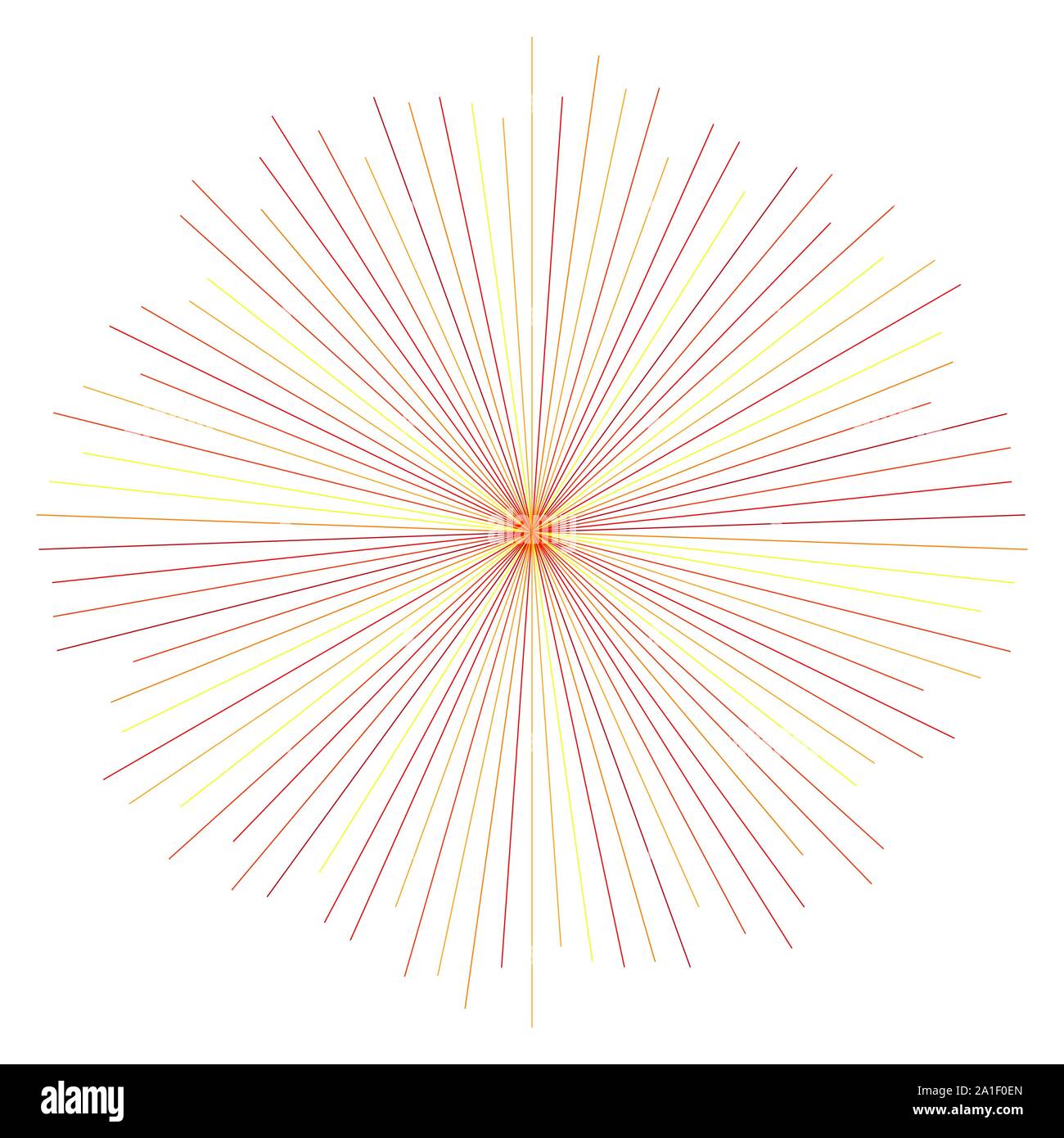 Orange, yellow radial, radiating lines. Rays, beams. Starburst ...