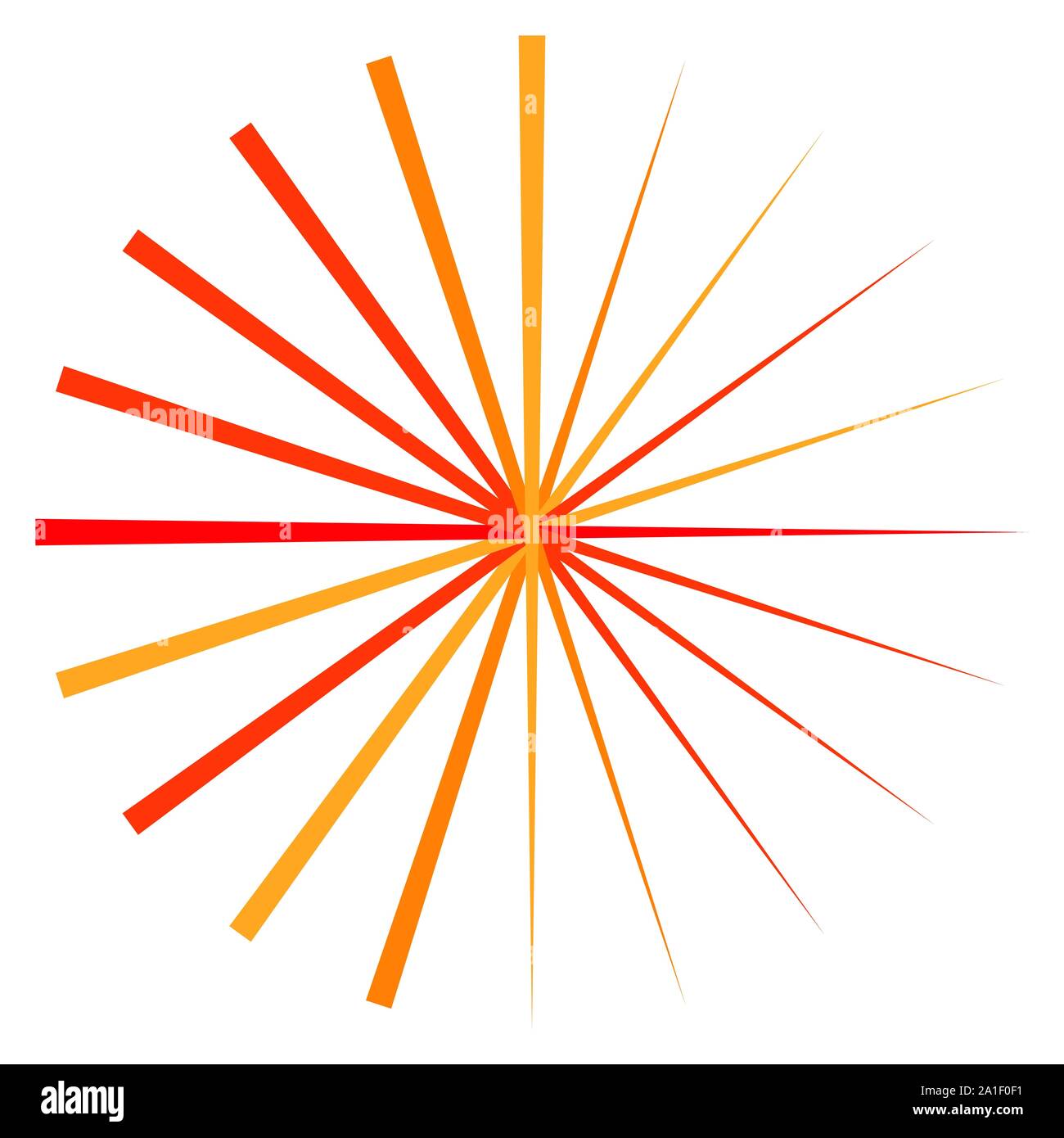 Orange, yellow radial, radiating lines. Rays, beams. Starburst ...
