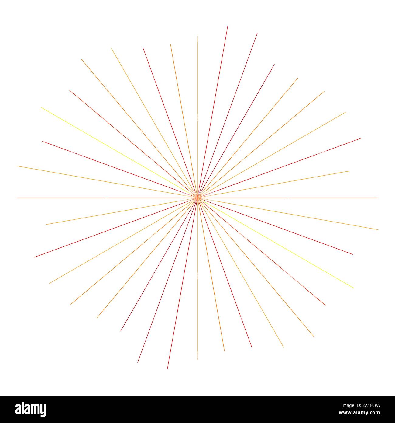 Orange, yellow radial, radiating lines. Rays, beams. Starburst ...