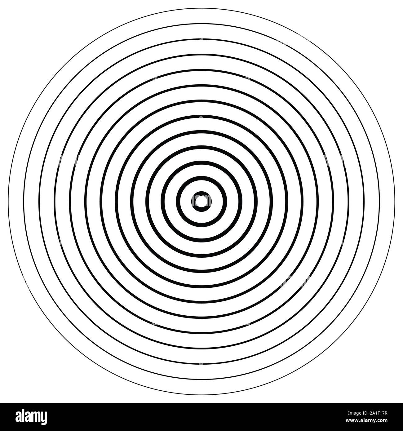 Concentric, radial circle pattern. Radiating spiral. Vortex lines. Rays ...