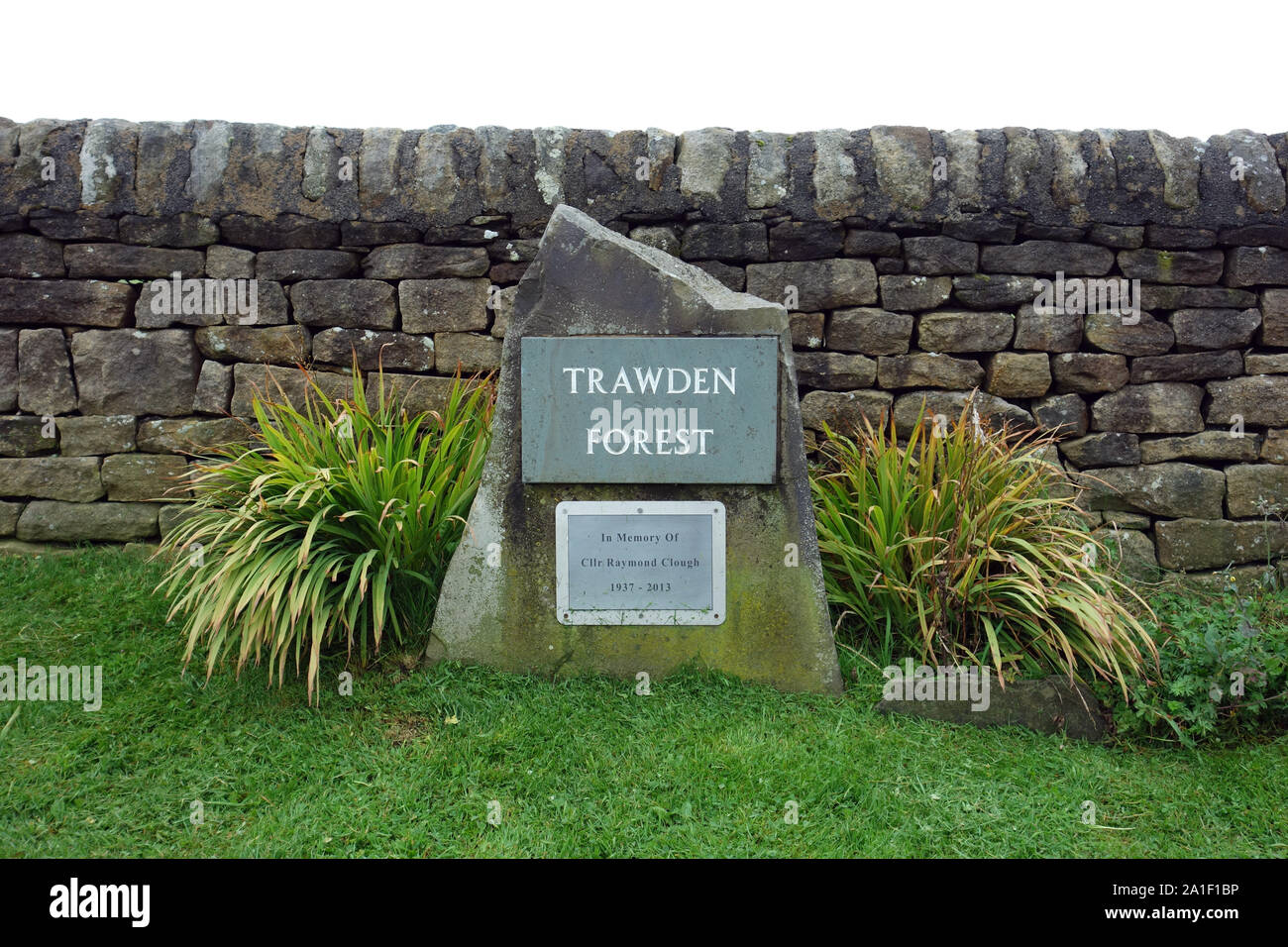 Road Sign Memorial Stone at the Entrance to the Village of Trawden ...