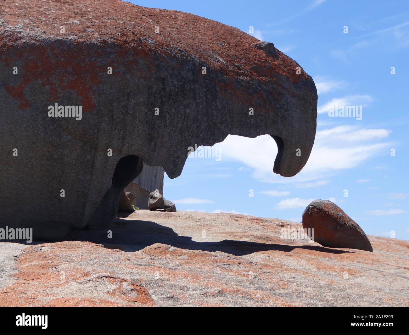 A formation of remarkable rocks with blue sky and the sea in the ...