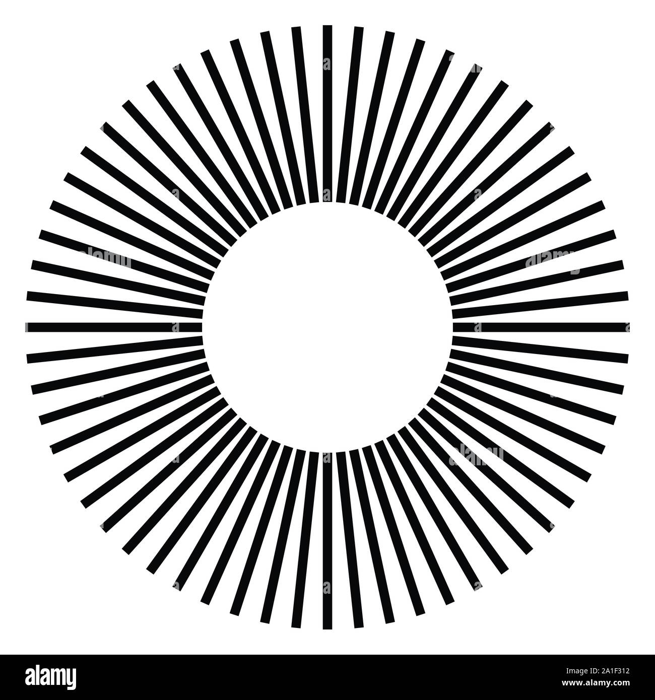 Radial - radiating lines burst element Circular, concentric lines Stock ...