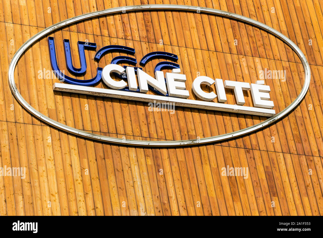 UGC Cinecité logo, Confluence Commercial Center, Lyon, France Stock ...