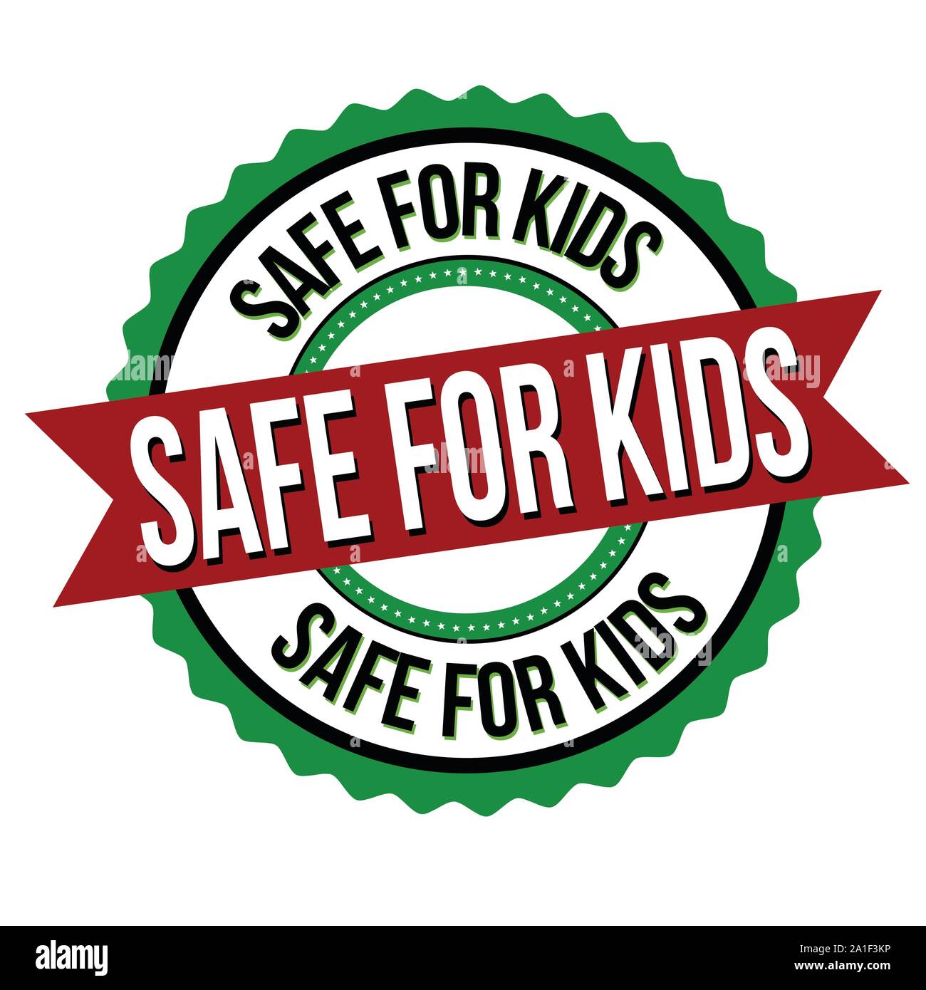 Safe for kids label or sticker on white background, vector illustration ...