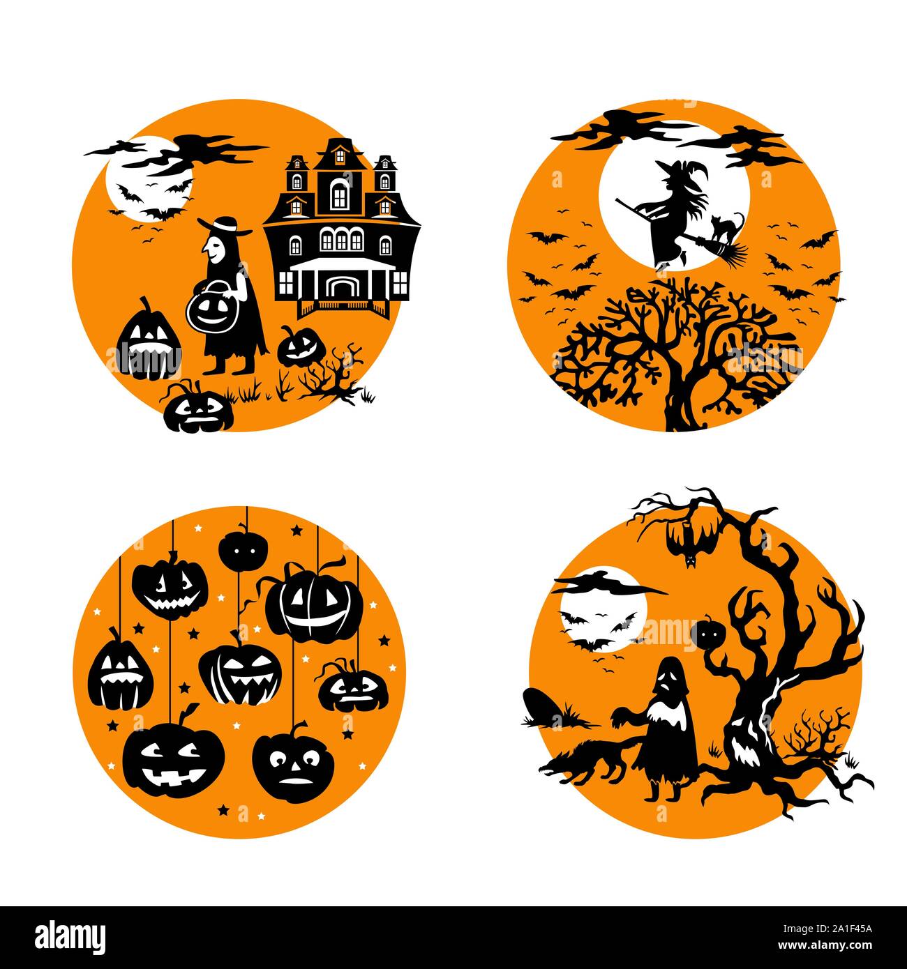 Vector set witch costume Stock Vector Images - Alamy