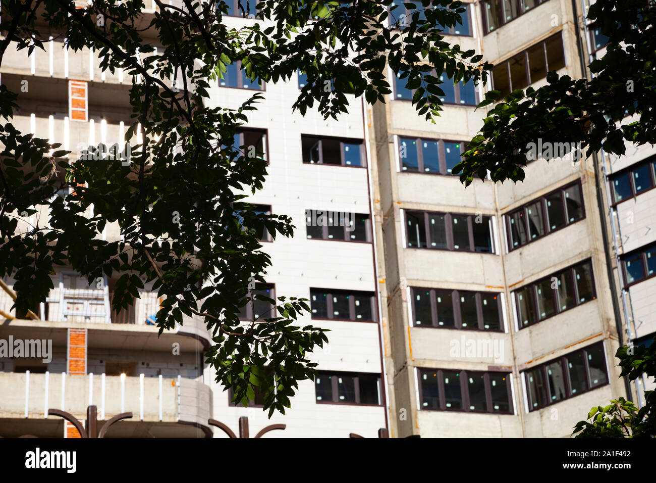 High-rise residential building close-up. New building Stock Photo - Alamy