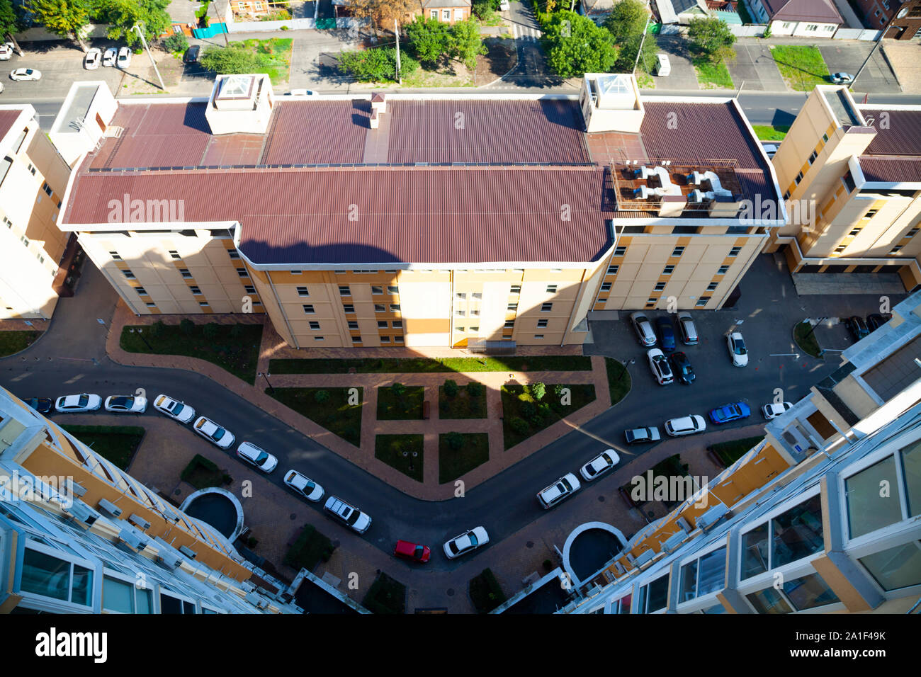 View of the courtyard of a high-rise building from the 25th floor Stock ...