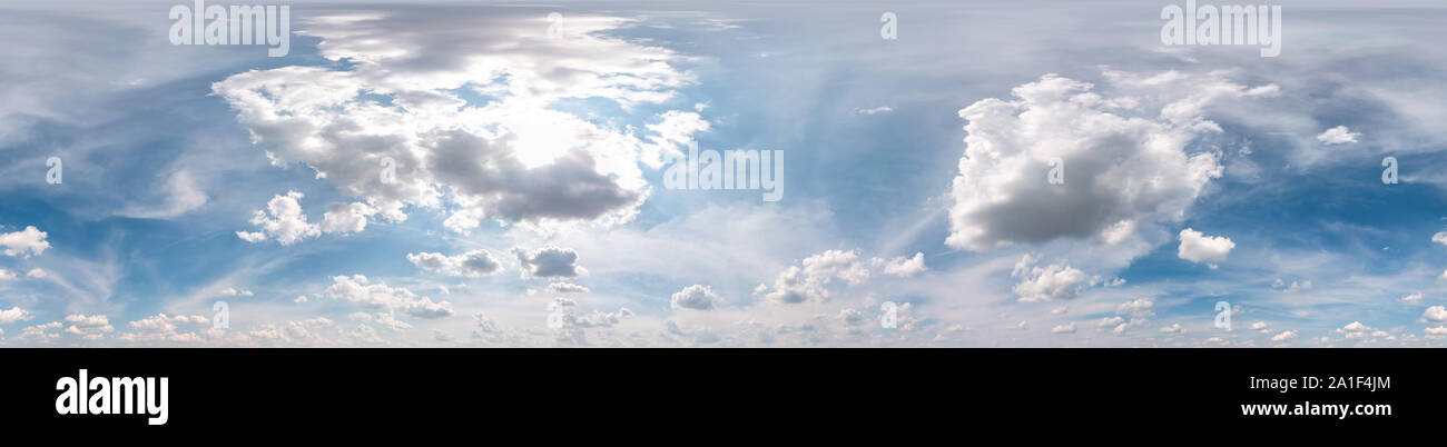 Seamless cloudy blue sky hdri panorama 360 degrees angle view with ...