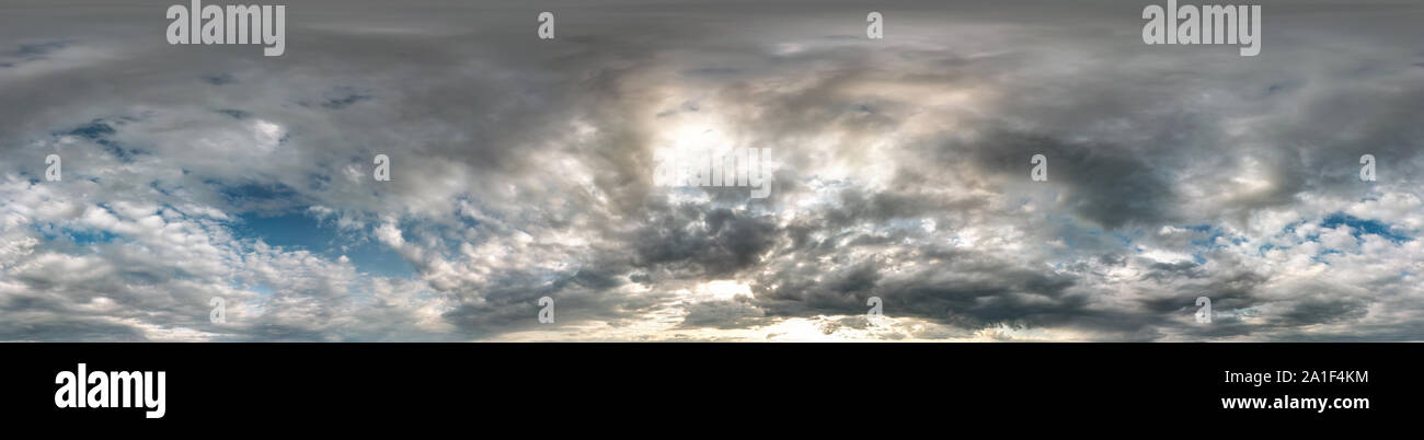 Seamless cloudy blue sky hdri panorama 360 degrees angle view with ...