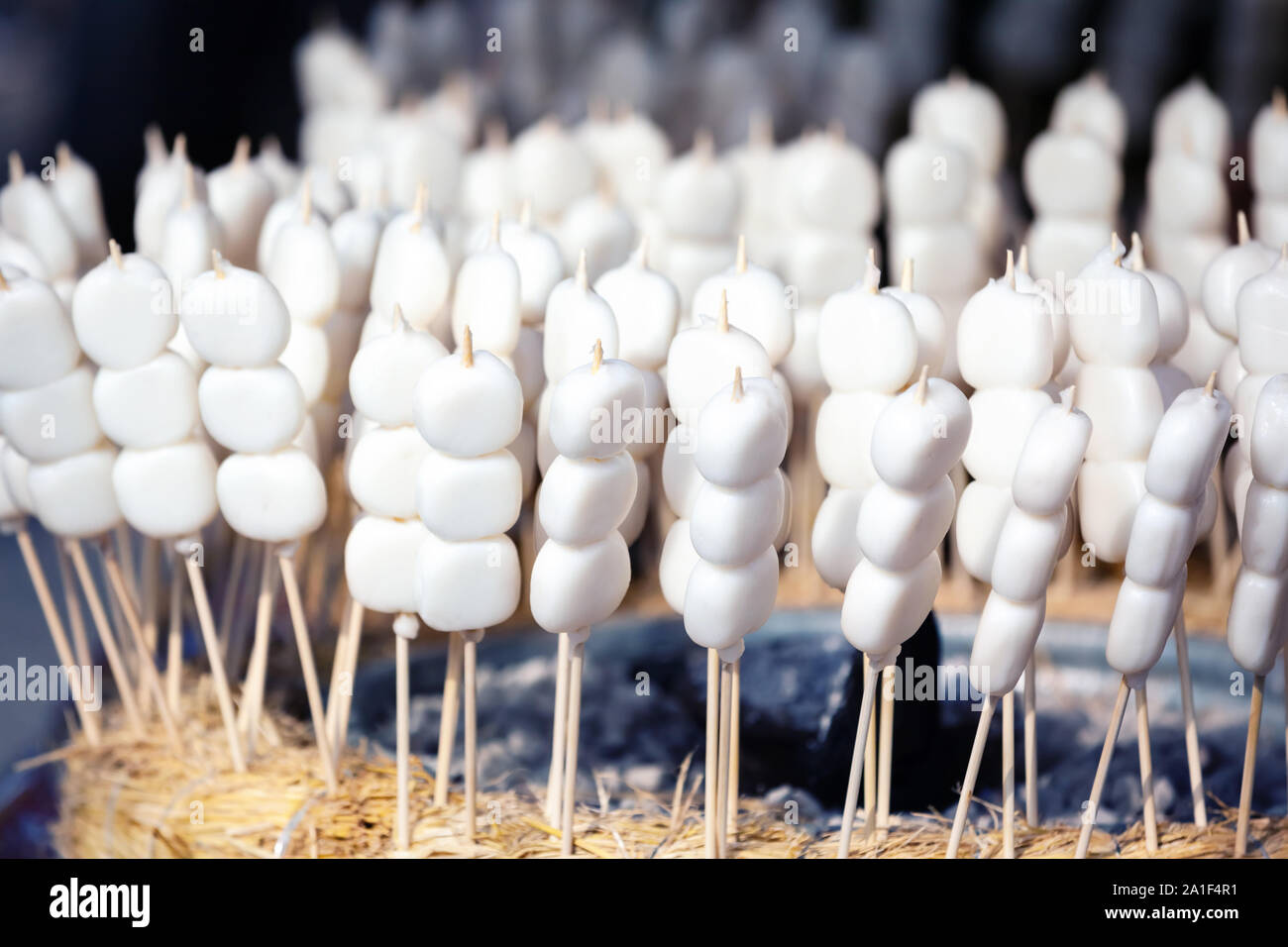 Mochi on a sticks at Nishiki market, Kyoto Stock Photo - Alamy