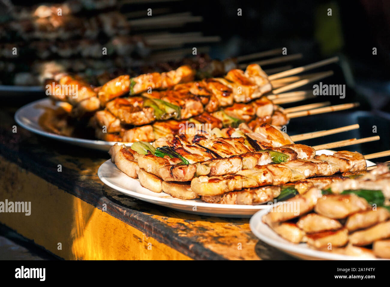 Chicken sticks at at Nishiki market in Kyoto Stock Photo - Alamy