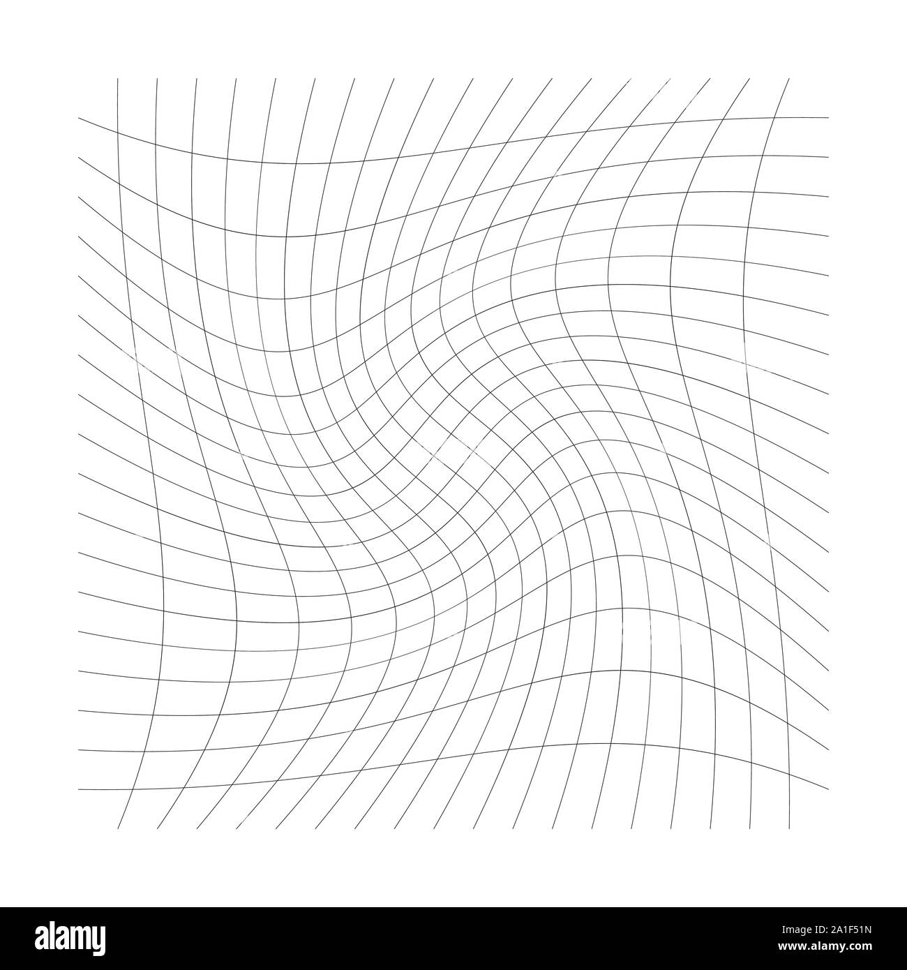 Grid, mesh of lines with circular spiral, twist, roll effect. Whorl ...