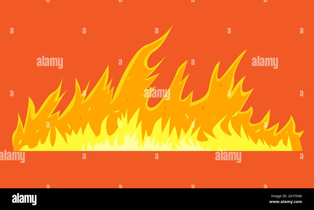 Horizontal long wild fire for your design. Vector illustration Stock ...