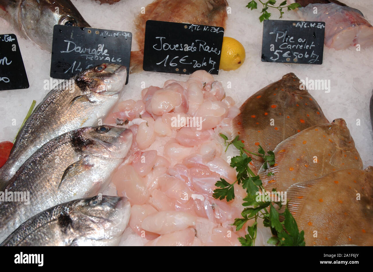 Fish Shop in Britany in France Stock Photo - Alamy