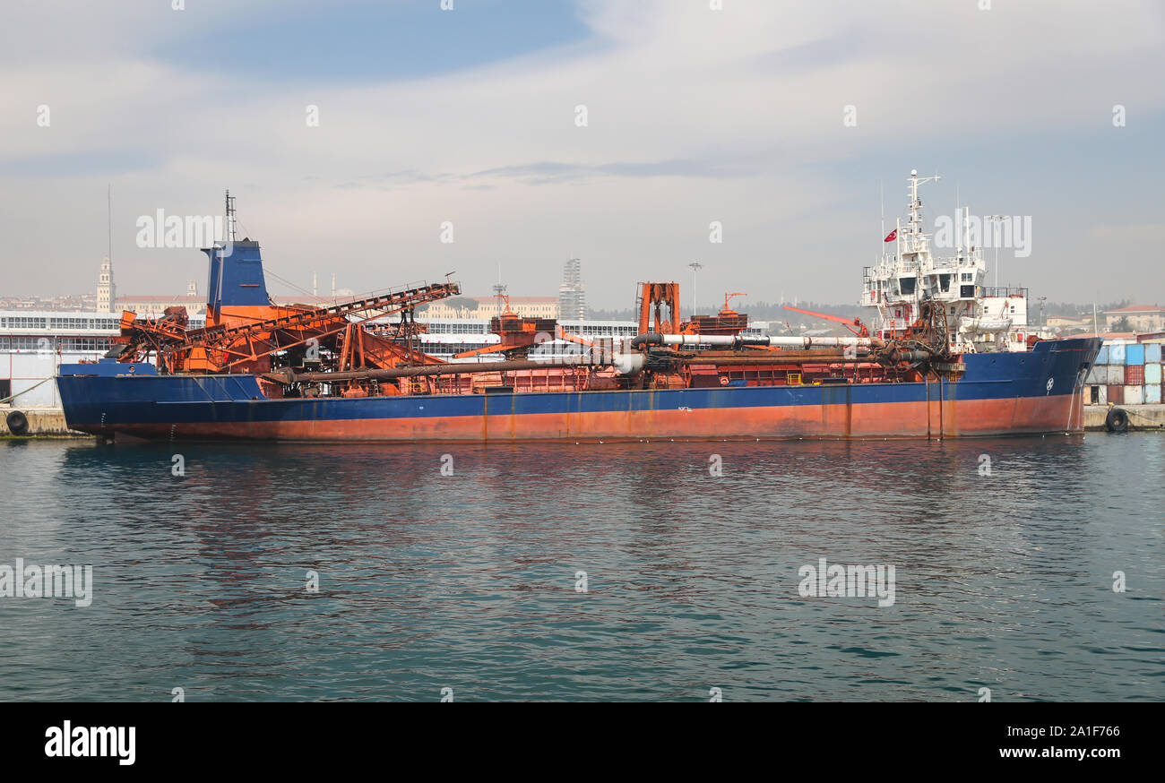 Cargo Ship is Loading in a Port Stock Photo - Alamy