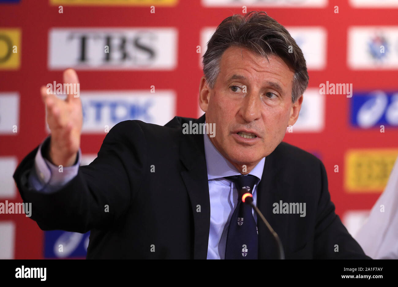 IAAF President Sebastian Coe during a press conference ahead of the ...