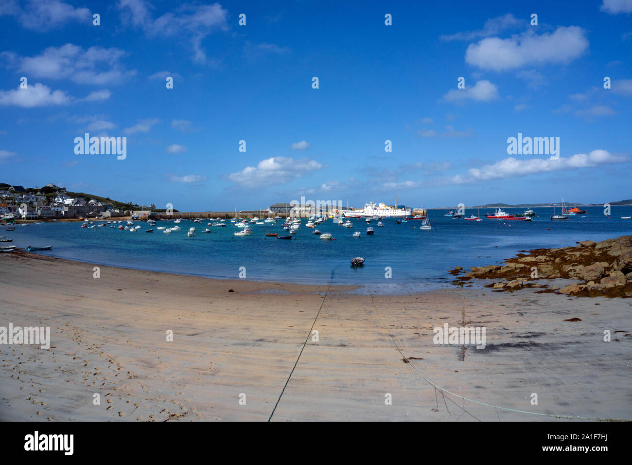 Hugh Town Harbour, St Mary's, Isles of Scilly, Cornwall UK Stock Photo ...