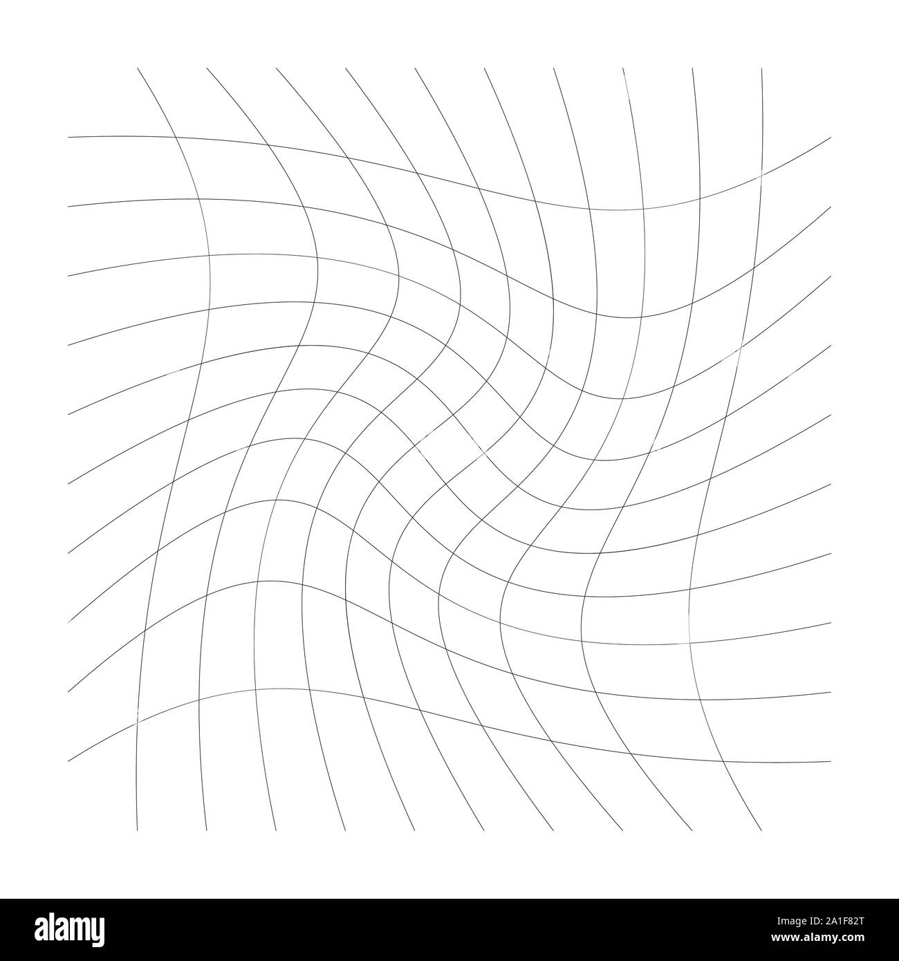 Intersecting lines mesh, grid with spirally, rotation, swirl, twirl ...